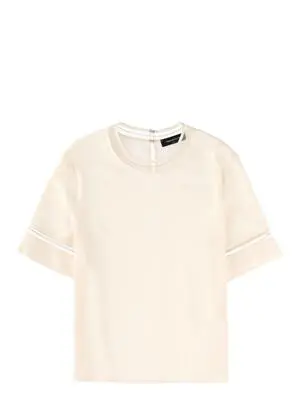 Fabiana Filippi T-shirt With Transparent Details - Ivory
