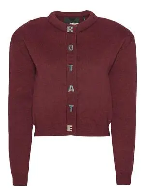 ROTATE BY BIRGER CHRISTENSEN Cardigan With Letter Detailing - Bordeaux