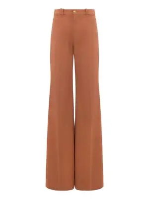 Chloé Flared High-waisted Trousers - Brown