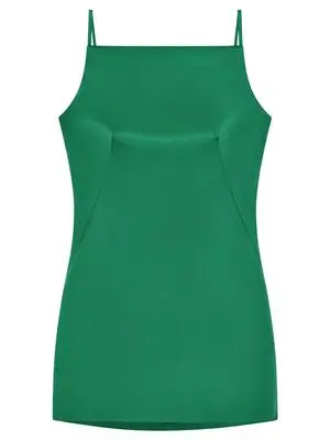 Givenchy Sliced Mini Dress In Silk Satin - Emerald Green