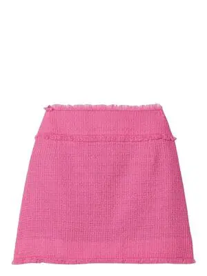 Dolce & Gabbana Frayed Wool-blend Tweed Mini Skirt - Pink