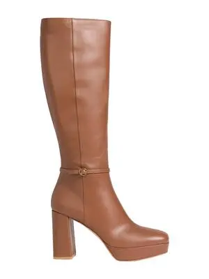 GIANVITO ROSSI Moreau Leather Platform Knee Boots - Light Brown