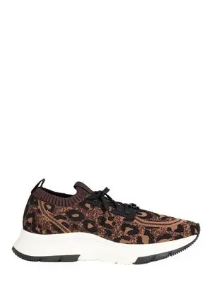 GIANVITO ROSSI Glover Leopard Jacquard-knit Sneakers - Brown
