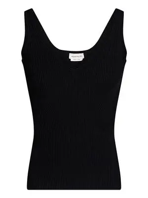 Alexander McQueen Ribbed-knit Tank - Black