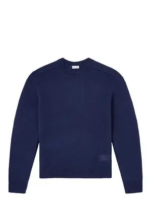 Burberry Cashmere-blend Sweater With Applique - Blue