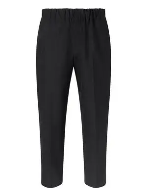 JIL SANDER Tapered Cotton Trousers - Black