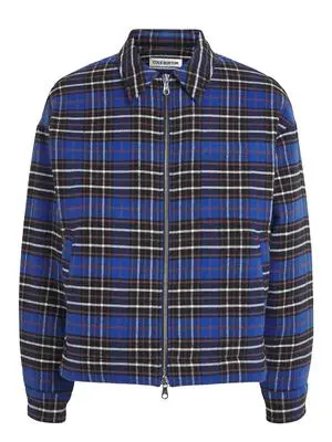 COLE BUXTON Cotton Check Overshirt - Blue