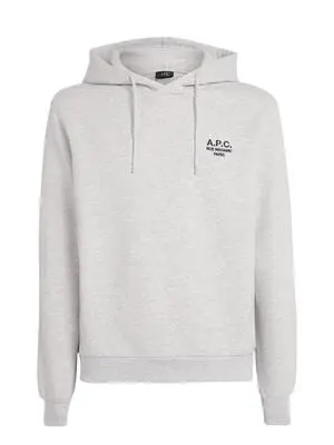 A.p.c. Rue Madame Cotton Logo Hoodie - Grey