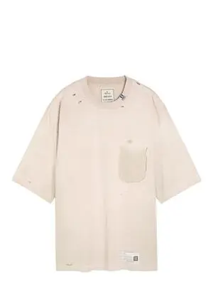 Mihara Yasuhiro Distressed Cotton T-shirt - Beige