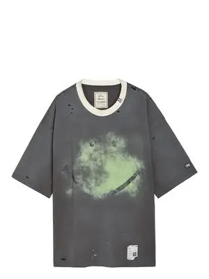 Mihara Yasuhiro Distressed Printed Cotton T-shirt - Black