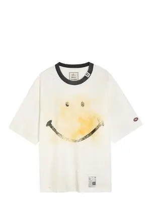 Mihara Yasuhiro Distressed Printed Cotton T-shirt - White