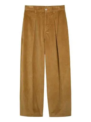 JW Anderson Pleated Straight-leg Corduroy Trousers - Beige
