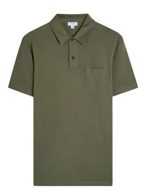 Sunspel Cotton Polo Shirt - Khaki