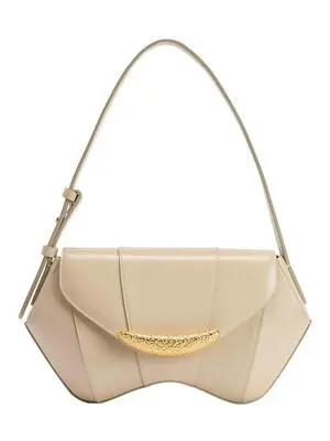 GIUSEPPE ZANOTTI Leather Shoulder Bag With Metal Closure - Off_white