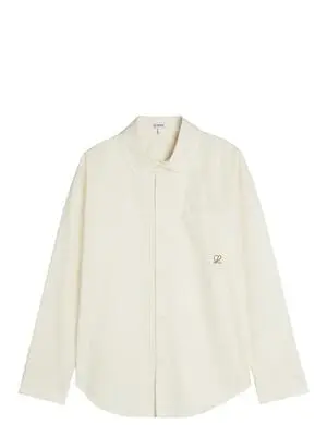 Loewe Anagram-embroidered Cotton-poplin Shirt - Ecru