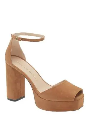 STUART WEITZMAN Sabrina Platform Sandal - Toasted Almond