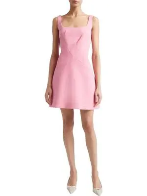 EMILIA WICKSTEAD Larvall Wool Crepe Minidress - Pink Sorbet
