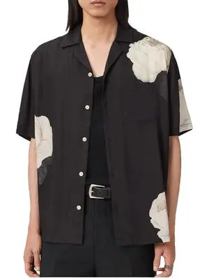 ALLSAINTS Alberic Camp Shirt - Jet Black