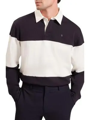 Ted Baker London Traviss Long Sleeve Cotton Rugby Shirt - Navy
