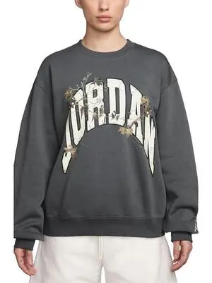 JORDAN X Realtree Brooklyn Fleece Graphic Crewneck Sweatshirt - Iron Grey/sail