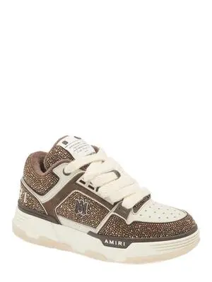Amiri Crystal Embellished MA-1 Sneakers Dark Brown
