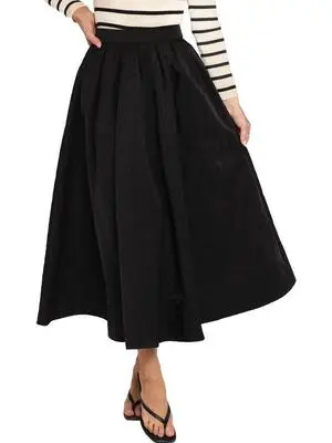 PETAL & PUP Yuki Pleated Circle Skirt - Black