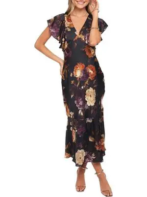 PETAL & PUP Floral Print Midi Dress - Nightfall Floral