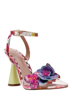 Betsey Johnson Chelsie Floral Ankle Strap Sandal - White Multi