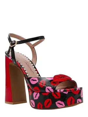 Betsey Johnson Allyson Platform Sandals - Multi Lips