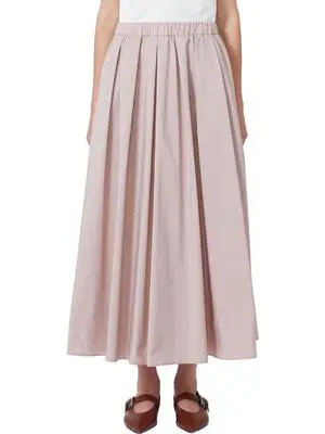 Max Mara Curvato A-Line Woven Skirt Antique Rose