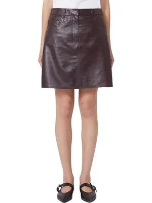 Max Mara Doncia Leather Miniskirt - Bordeaux