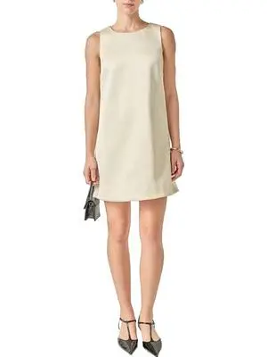 English Factory Sleeveless Satin Dress - Cream