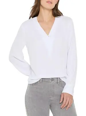 NIC+ZOE Downton V-neck Top - Paper White