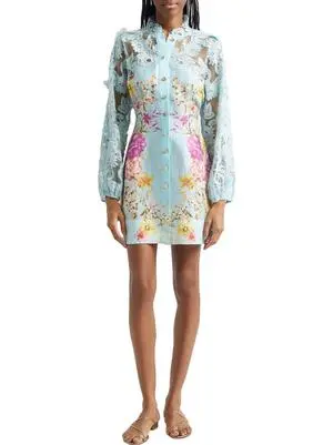 Camilla Long Sleeve Linen & Silk Shirt Dress - Bazaar Blooms