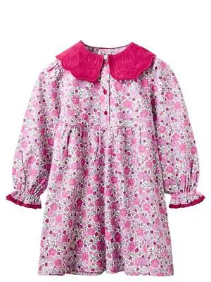 JOJO MAMAN BEBE Floral Broderie Anglaise Collar Dress - Plum