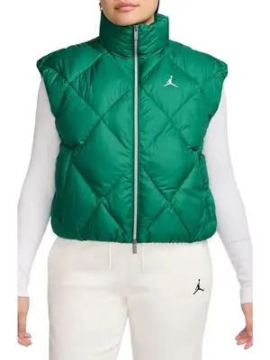 JORDAN Therma-fit Quilted Puffer Vest - Malachite/white