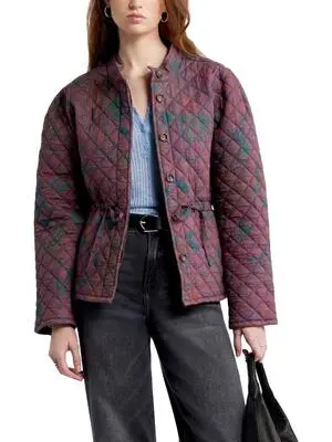 Treasure & Bond Paisley Quilted Jacket - Burgundy Paisley