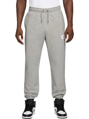 JORDAN Flight Fleece Cotton Sweatpants - Grey Heather/black