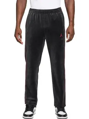 JORDAN Jumpman Embroidered Velour Track Pants - Black/gym Red