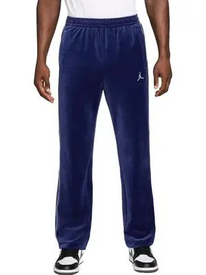 JORDAN Jumpman Embroidered Velour Track Pants - Blue Void/pure Platinum