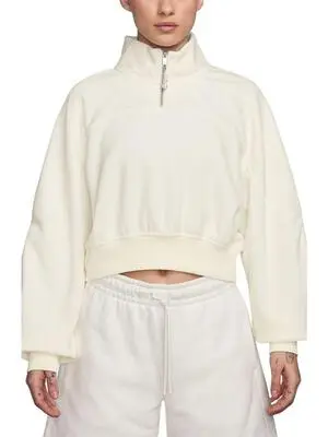 JORDAN Flight Fleece Quarter Zip Crop Sweatshirt - Sail/sail