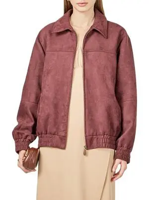 Endless Rose Faux Suede Jacket - Malbec