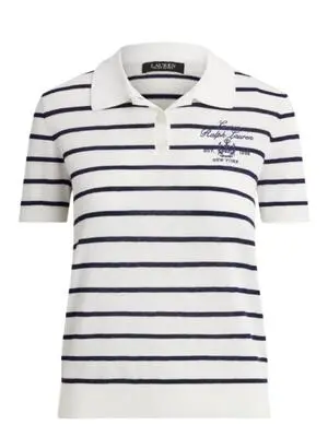 Ralph Lauren Natrissa Striped Polo Sweater - White