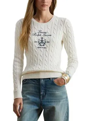 Ralph Lauren Cable-knit Crewneck Sweater - White