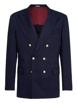 Brunello Cucinelli Twill Unconstructed Blazer - Navy Blue