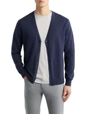 JACK VICTOR Cotton And Cashmere Cardigan - Navy