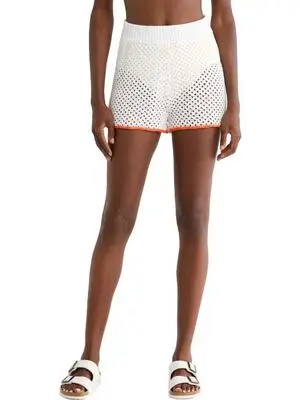 Elan Open Knit Shorts - White