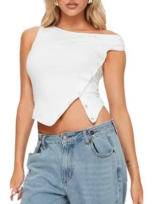 Princess Polly Karre Off-the-shoulder Top - White