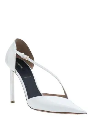 TOM FORD Stiletto Asymmetric Strap Pump - Optical White
