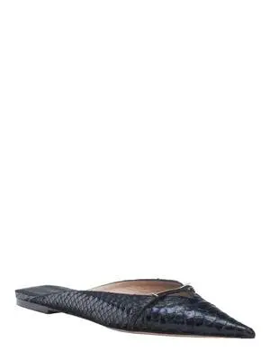 TOM FORD Python Embossed Pointed Toe Mule - Black